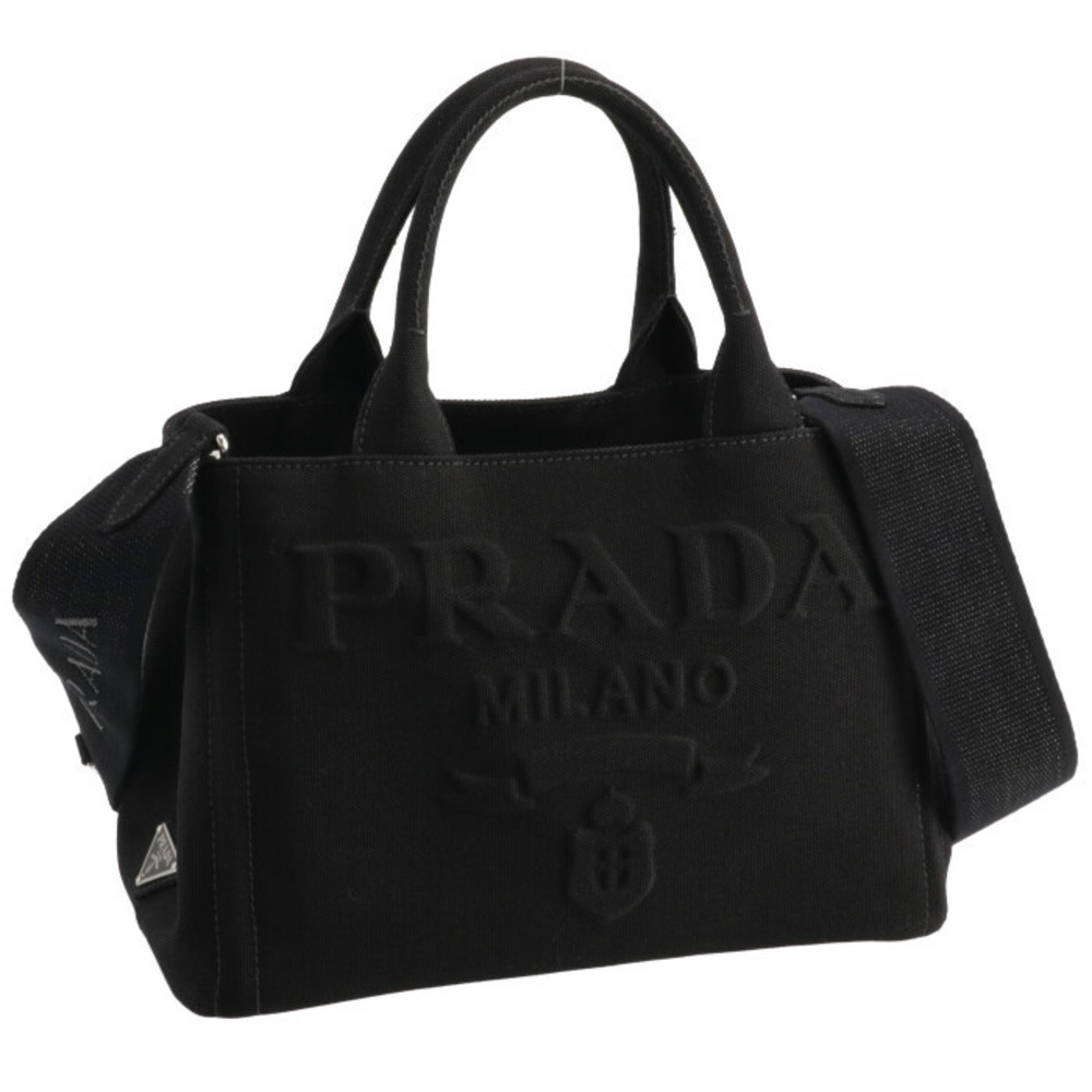 Prada Lettering Logo Tote Bag Black - Gem